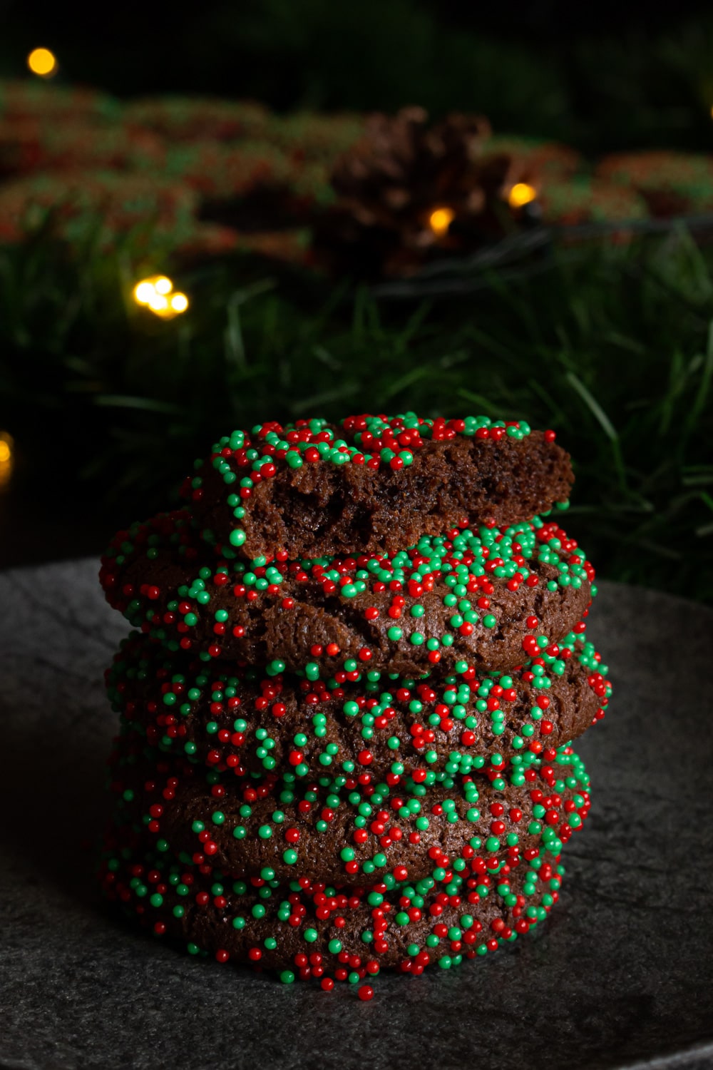 Cookies de Chocolate Natalinos - Cozinha Roman